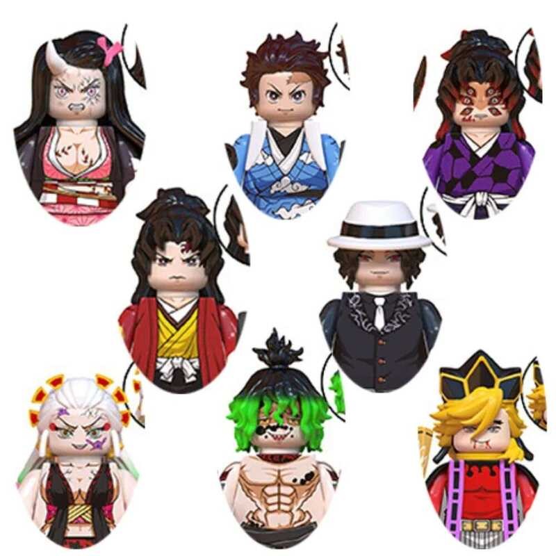 Anime Demon Slayer Mini Action Figures Blocks Kamado Tanjirou Kibutsuji ...