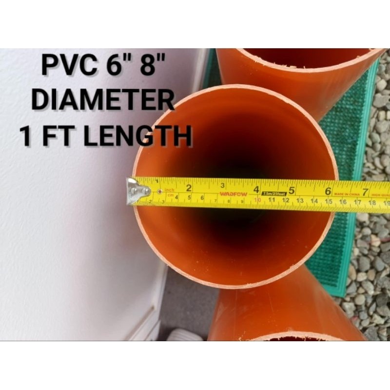 SOLD 1 FEET / 12 INCH LENGTH) BIOPIPE PVC 6" INCH AND 8 INCH | SANITARY PIPE HD S-600 | Shopee ...