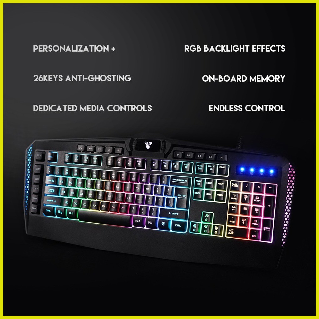 Fantech K513 Booster Membrane Gaming Keyboard RGB Macro Programmable ...
