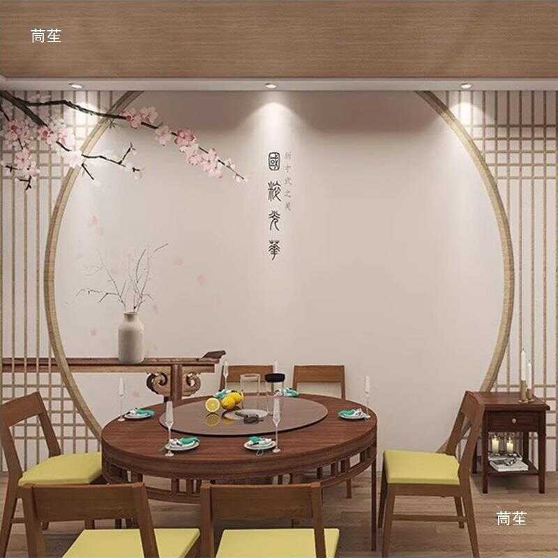 3D Chinese classical screen wallpaper, Guzheng classroom, tea room ...