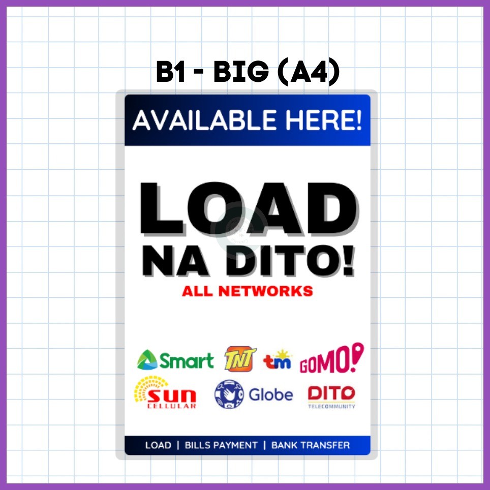 ♉ ↛ Load Na Dito Signage l Load Available here Signage | Laminated ...