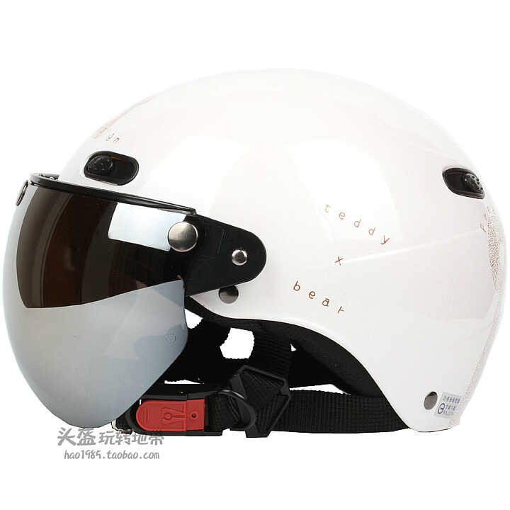 Taiwan EVO hand-painted bear white Harley electric motorcycle helmet ...