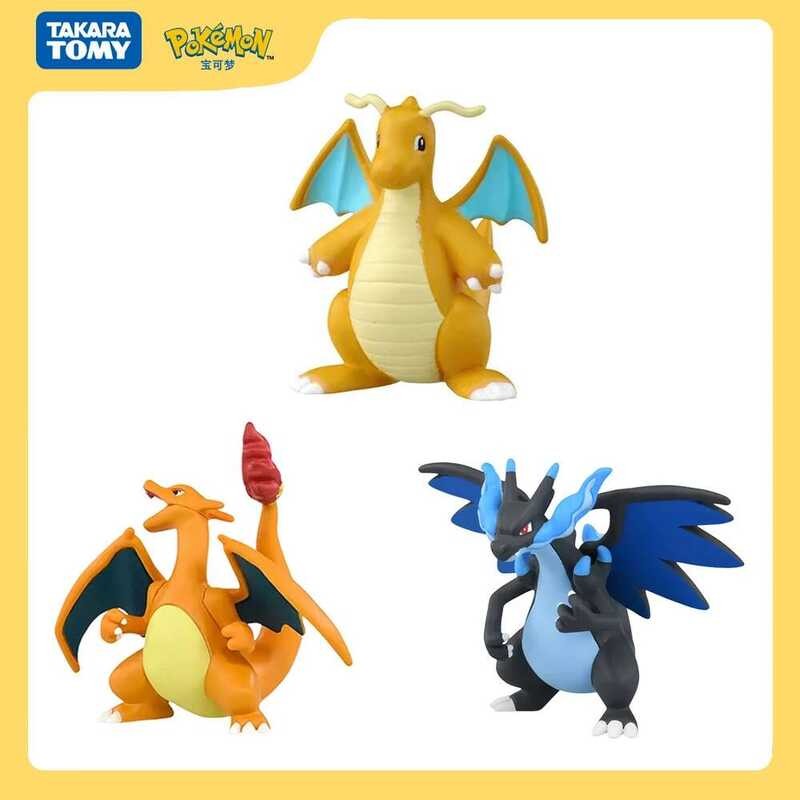 5Cm Original TOMY Charizard Figure Model Toy Dragonite Mega Charizard X ...