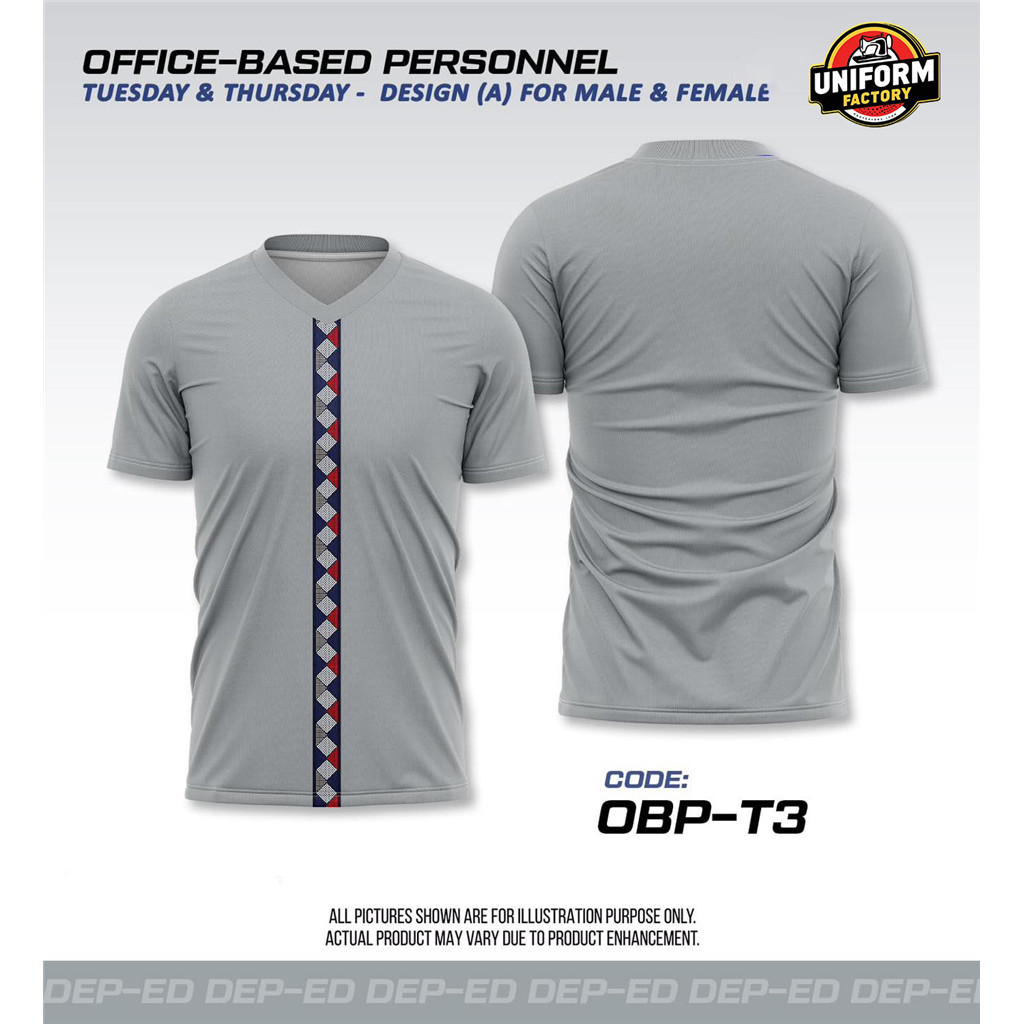 Deped Uniform 2025 Full Sublimation Deped office-based Personnel Tshirt ...