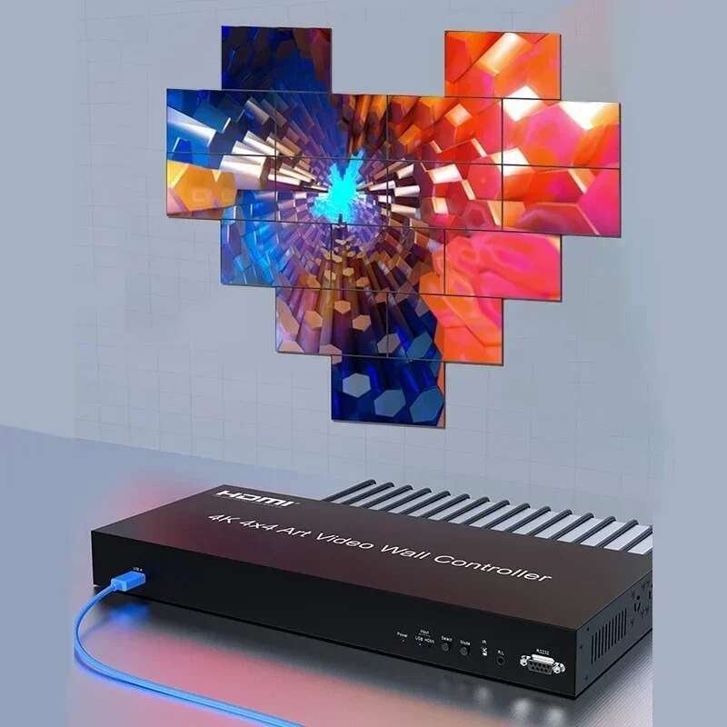UHD 4K 4x4 HDMI Video Wall Controller Vertical Screen Rotate Art ...