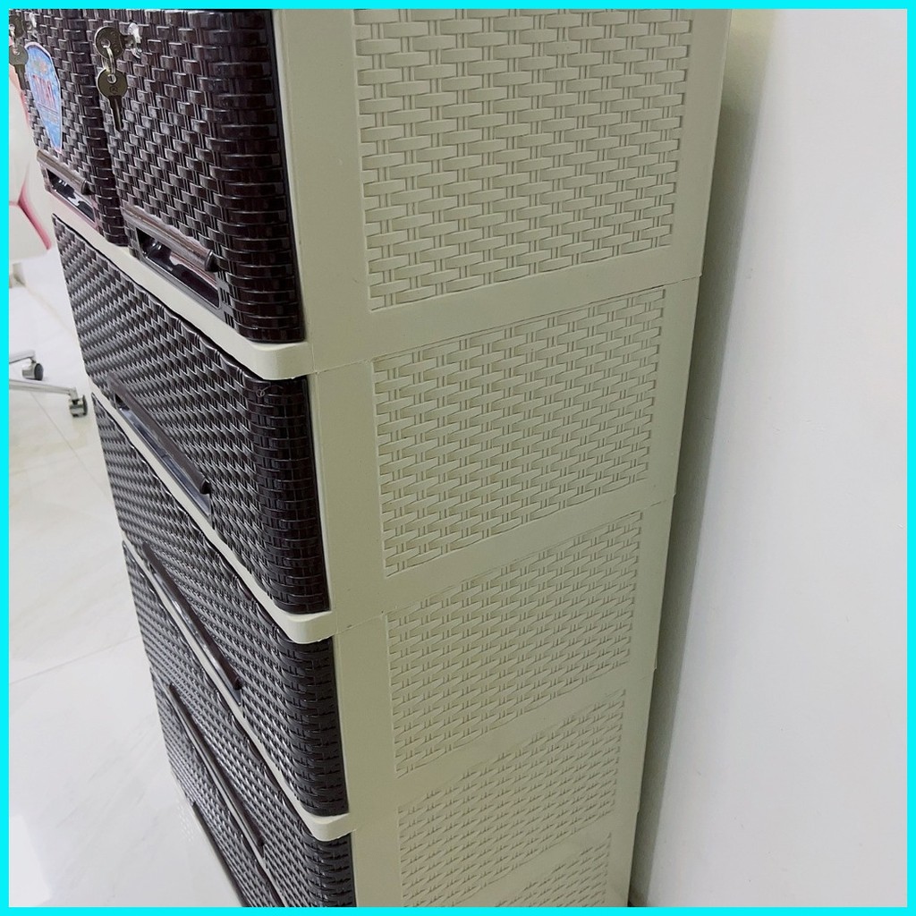 Sanyo Box Titan Rattan Drawer Cabinet Organizer with Lock | Shopee ...