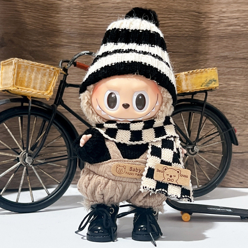 Labubu Clothes V1 V2 with Scarf Hat Winter Have A Seat Labubu Outfit ...
