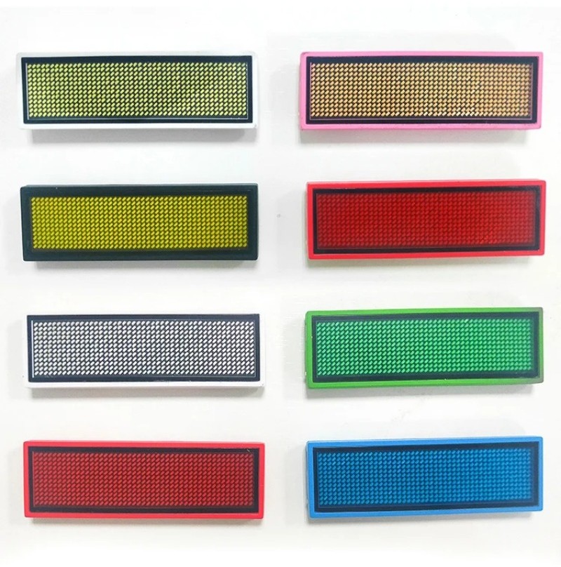 LED Name Badge Magnetic LED Name Plate Scrolling DIY Message Pattern ...