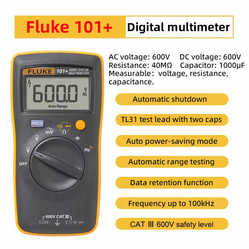 Original 3 Fluke 101+automatic meaurement digital multimeter voltage ...