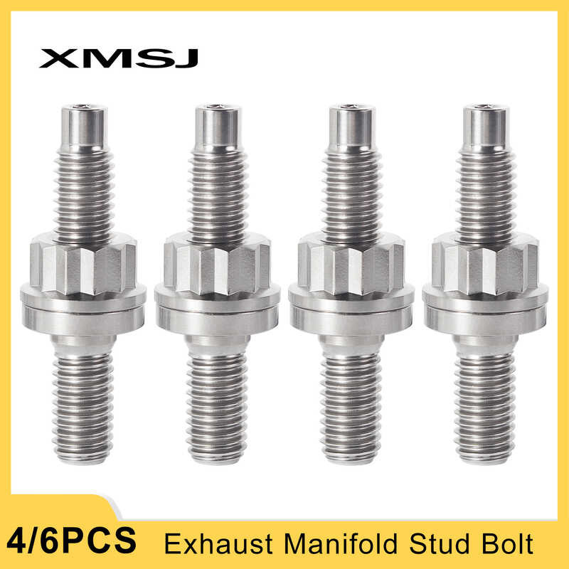 XMSJ ☆ Manifold Stud Bolt M8/M10 Intake Or Exhaust Kit Pipe Titanium Screw With Nut Washer For ...