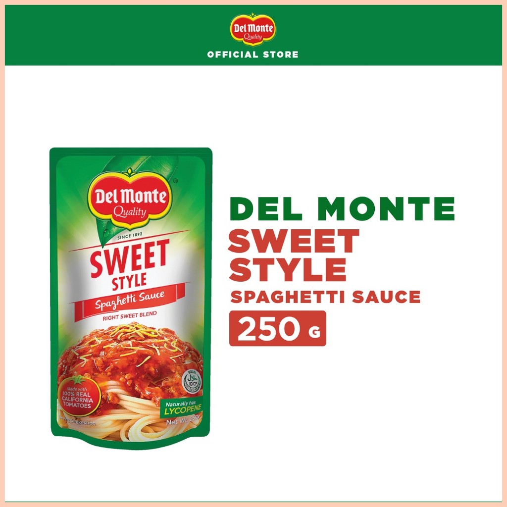∆ ๑ DEL MONTE Sweet Style Spaghetti Sauce the No. 1 Spaghetti Sauce in ...