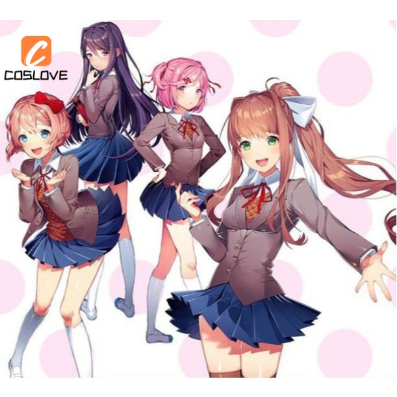 Anime Game Doki Doki Literature Club Monika Cosplay Clothing Full Set ...