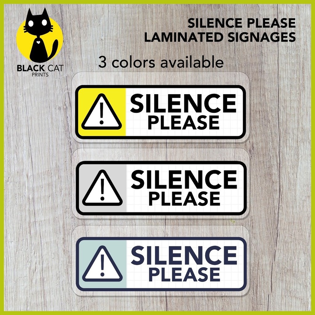Silence Please Sign / Laminated Signage / Sign Board | Shopee Philippines