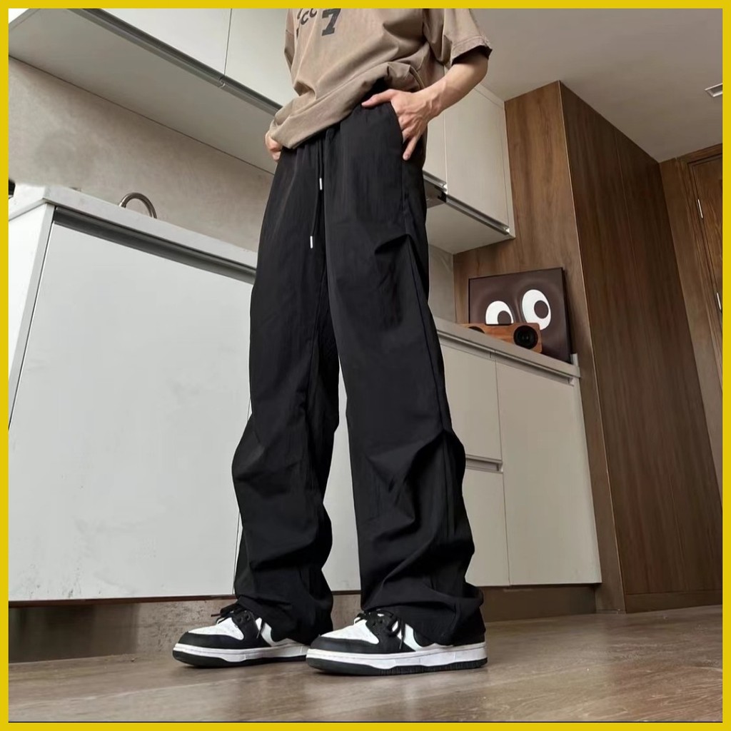 Men's cargo pants without pockets new Korean loose Baggy straight leg ...