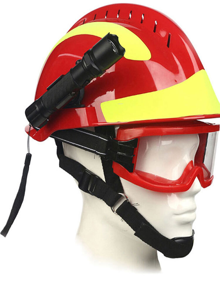 F2 Safety Emergency Rescue Fire ABS Helmet With Headlamp And Goggles Firefighter Protective ...