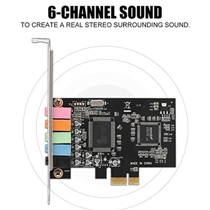 Internal Pcie 5.1 3D Stereo Pci-E Audio 32/64 Bit PCI Express PC Sound ...
