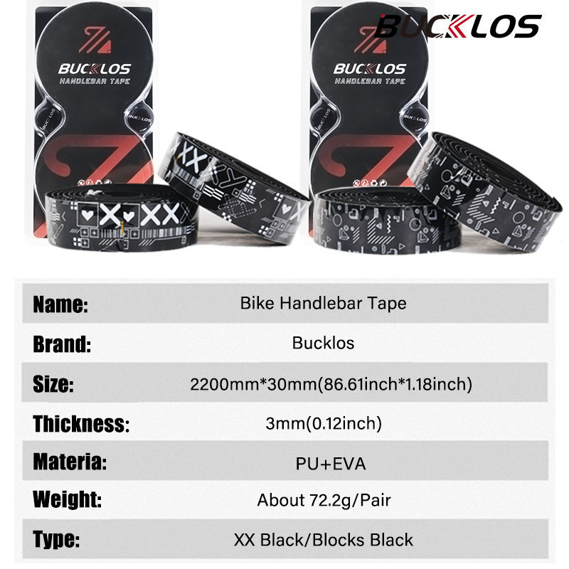 BUCKLOS Bar Tape Road Bike Handlebar Tpae Shock Absorption Comfort ...