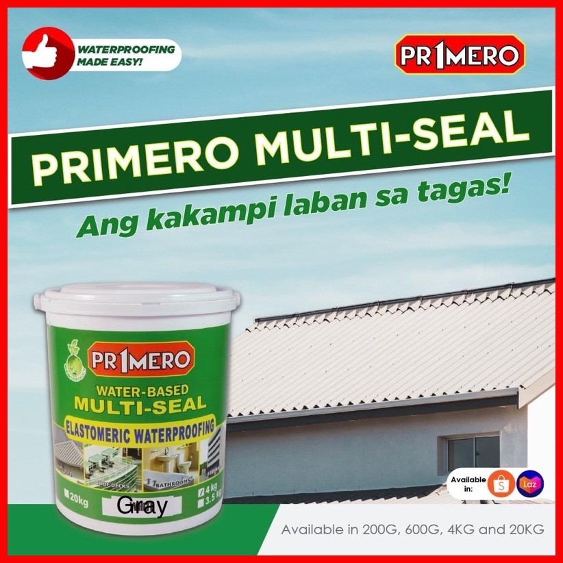 ☢ ⊙ Primero Multiseal Elastomeric Waterproofing 600g 4kg | Shopee ...
