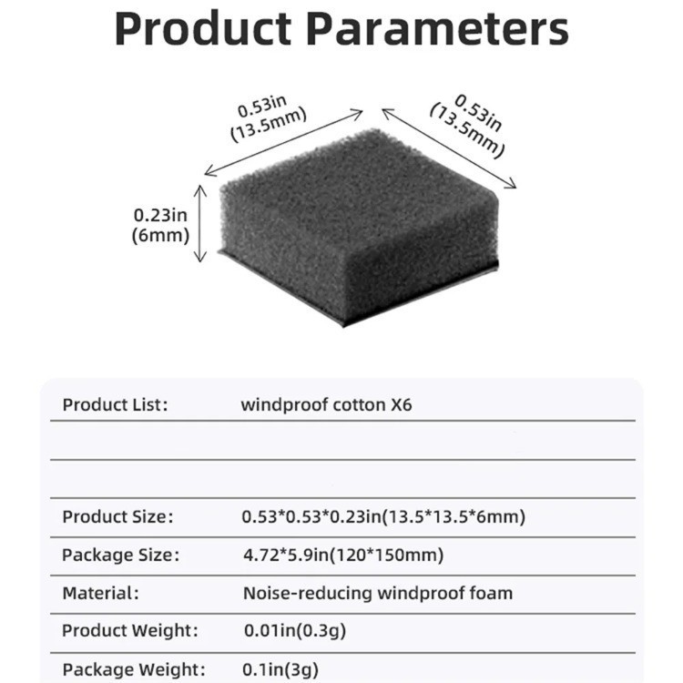 Mic Windscreen Windshield For I360 X4 Noise Reduction Sponge Muffler ...