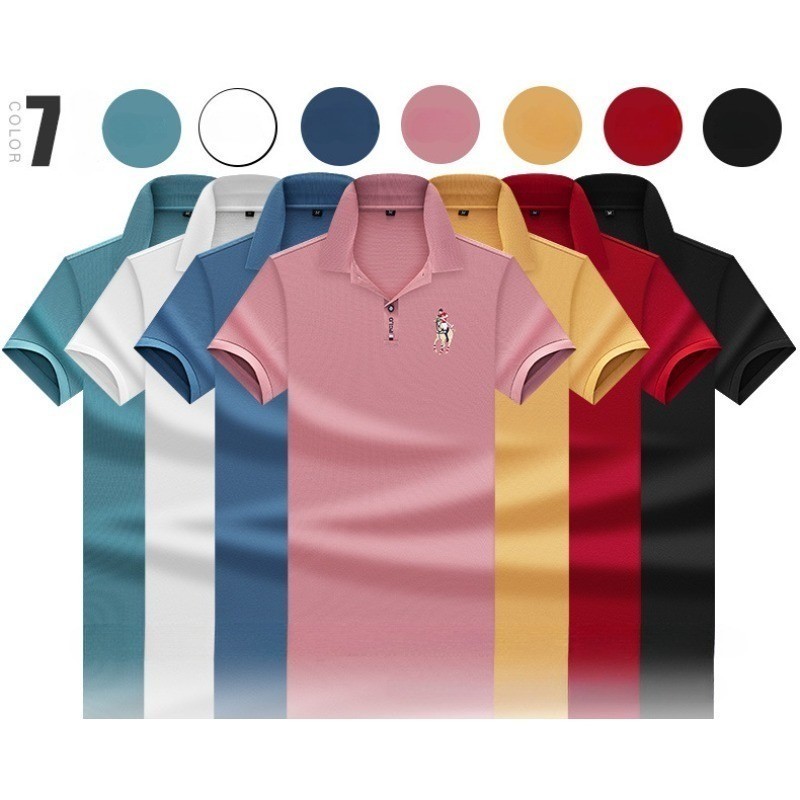Oversize Polo Shirt Men's Plain Polo Tshirt Slim Korean Paul Tee Short ...