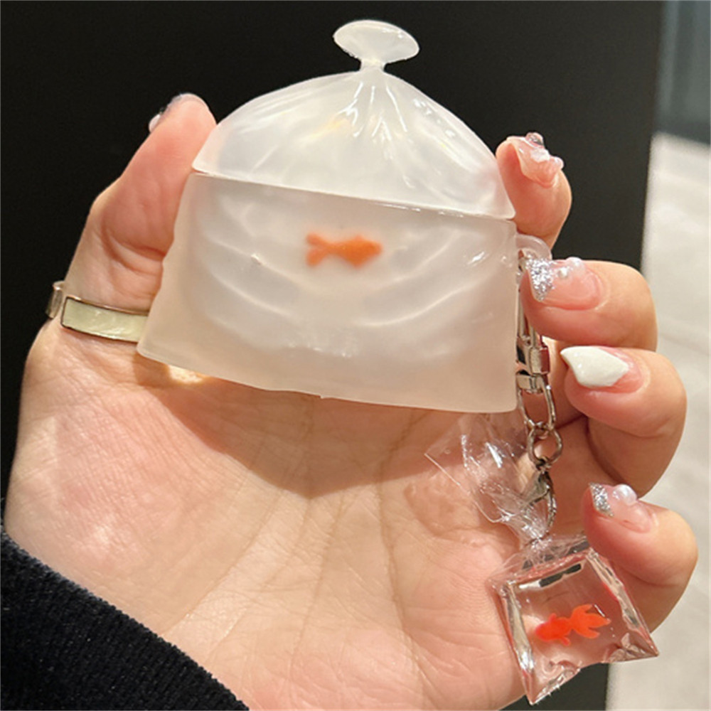 Airpods 4 Funny Cute 3D Goldfish Bag Silicone Earphone Case For Airpods ...