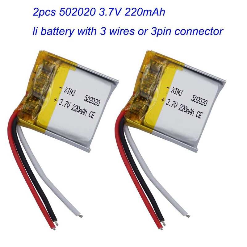 3.7V 220mAh 0.81Wh Li-Polymer Replacement Lipo Rechargeable Battery JST ...