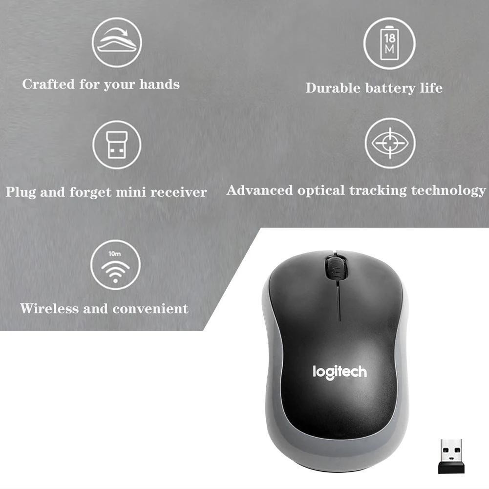 Logitech M185 2.4 GHz USB Wireless Mouse 1000DPI 3 Buttons Silent ...