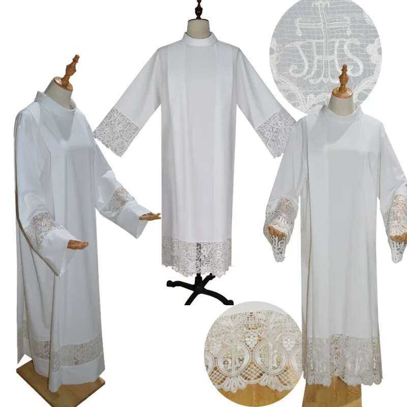 W Clergy Robe Catholic Church Priest Costume En Surplice ALB Cassock ...