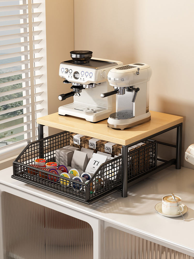 P ♞,♘,♙Solid Wood Coffee Machine Elevated Coffee Capsule Tea Bag ...