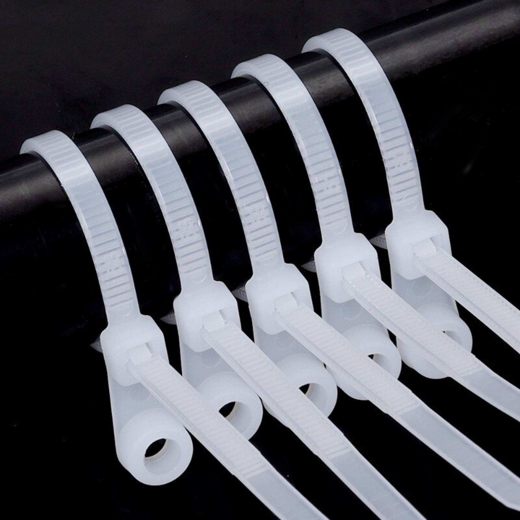 200PCS Screw Hole Cable Ties Reusable Fixed Nylon Cable Ties Self-locking Cord Straps【High ...
