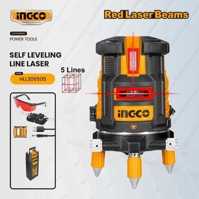 Ingco Self-Leveling Line (Red Laser Beams ) Hll306505 (Ipt) B69 ...