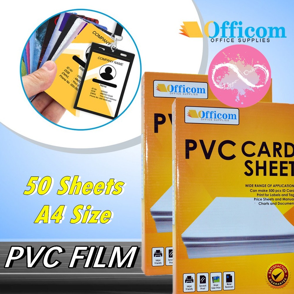 in stock PVC Card Sheet A4 Size (50 Sheets) ID PVC Film | Officom Brand ...