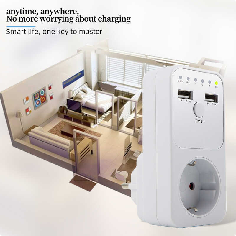 Countdown Programable Timer Socket Electrical Intelligent 6hr Socket Para Sa Usb Interface