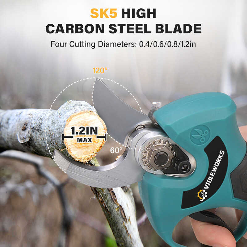Brushless VIOLEWOR 4 Gear Cordless Pruner Shear Fruit Bonsai Pruning ...