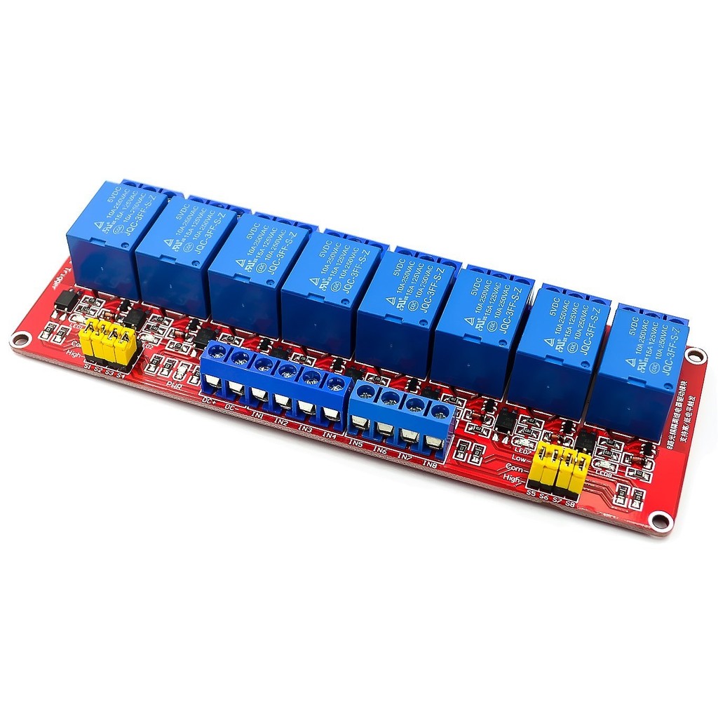 1 2 4 8 Channel Relay Module 5V/12V/24V High and Low Level Trigger ...