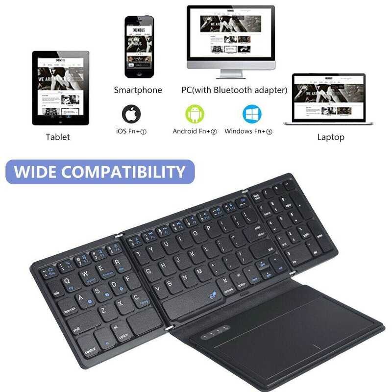 JOMAA Foldable Bluetooth Wireless With Touchpad Portable Keyboard Ultra ...