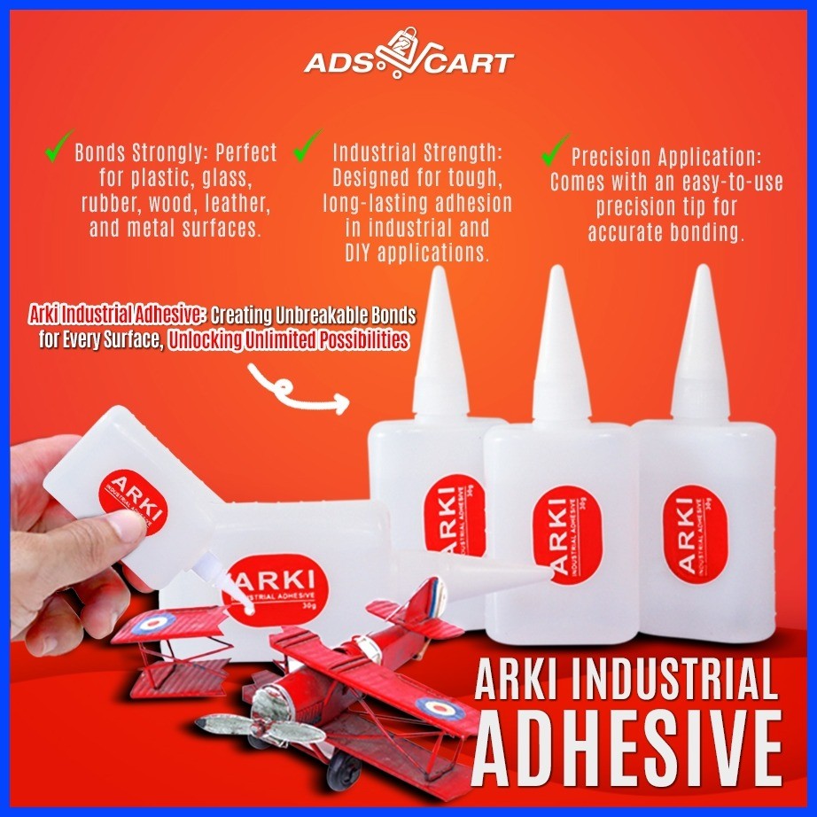 ∈ ⇧ ADS ARKI CYNO Industrial Adhesive Glue 30 grams for glue of metal ...
