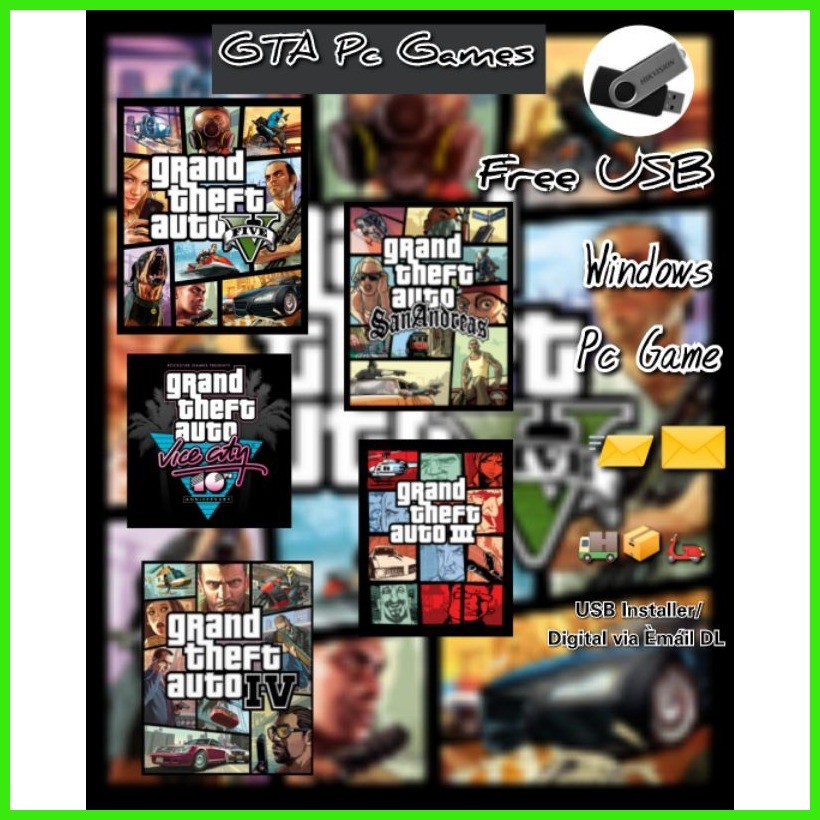 GTA V : Grand Theft Auto V/ San Andreas / III / GTA 4 IV / Vice City / Game Installer For ...