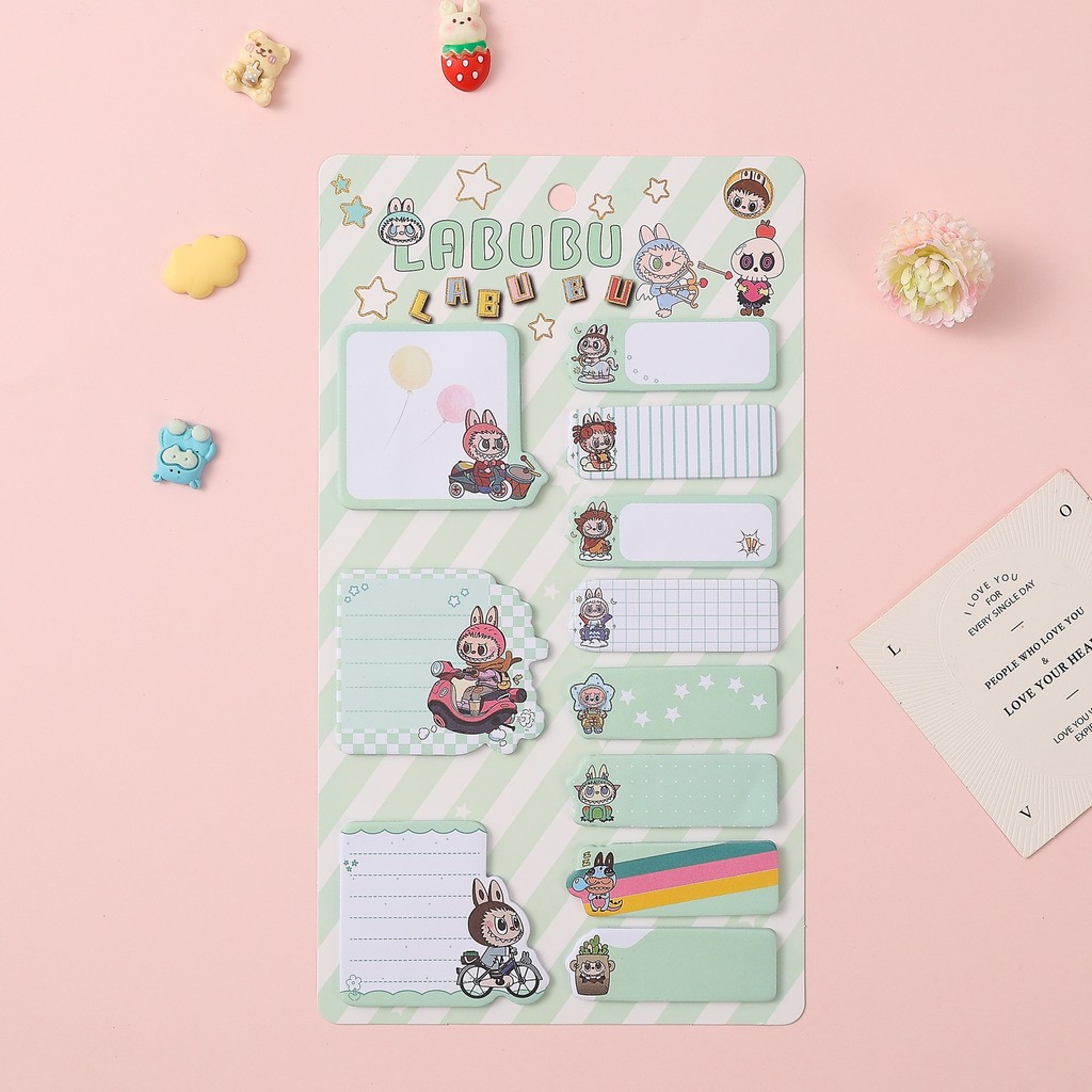 Ossayi 220 Sheets Labubu Sticky Notes Set Kawaii Self-Adhesive Memo ...