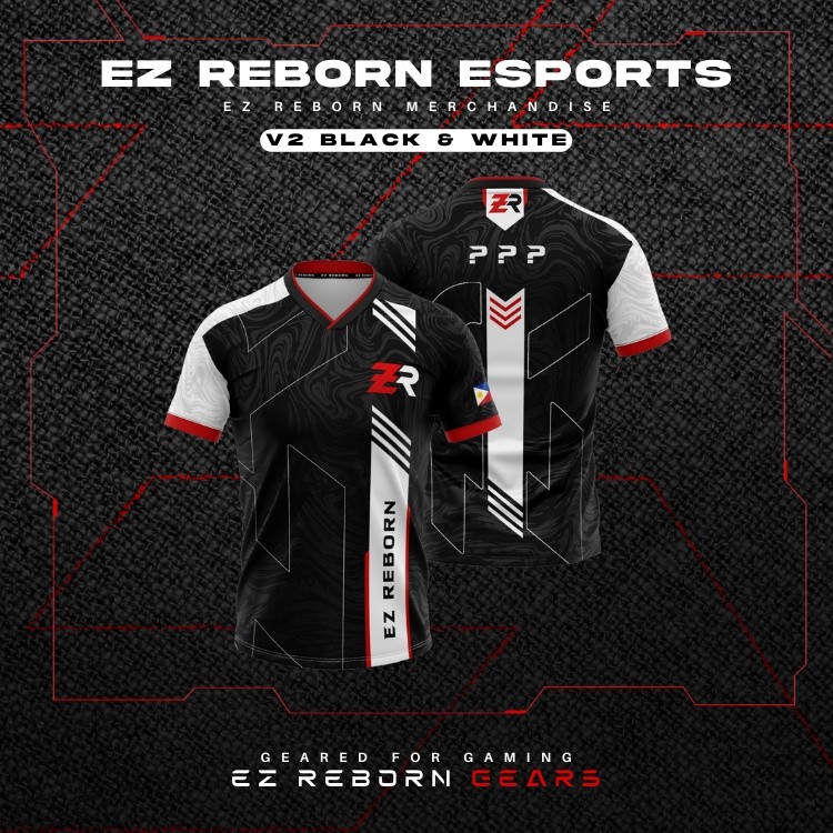Customizable Esports Jersey EZR Esports V2 Black and Red Esports Jersey ...