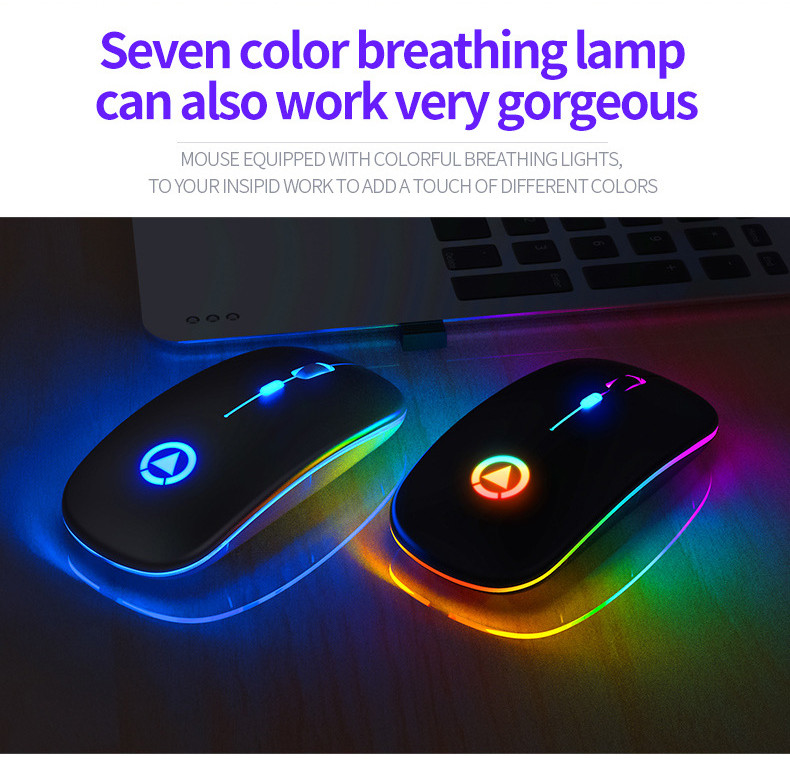 Rechargeable Mouse Wireless Silent LED Backlit Mice USB Optical ...