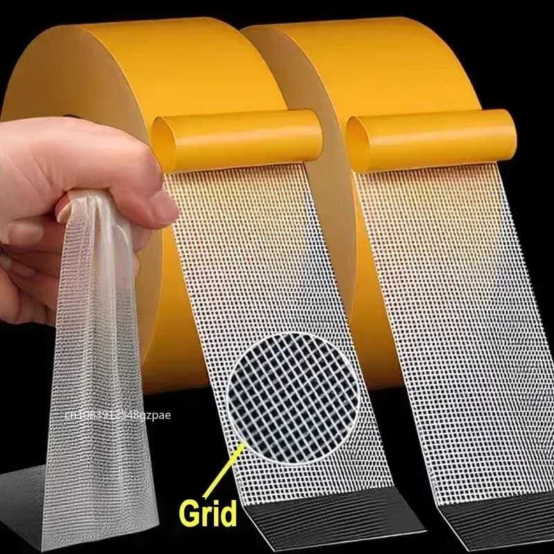 1Roll 1/2/3/4/5Cm 5M High Viscosity Grid Transparent Double Sided Tape ...