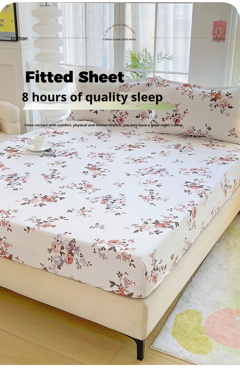 Canadian Cotton Bed sheet Floral Garterized Bedsheet With 2 pcs Pillow ...