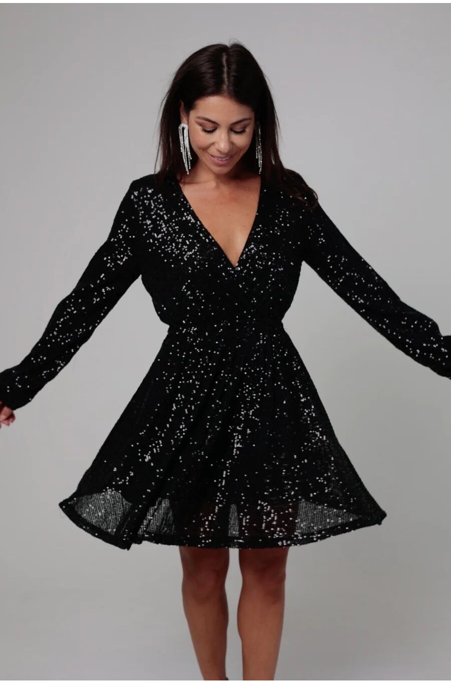 Gy23127 Birthday Party V-Neck Sequined Dress Party Banquet Annual ...