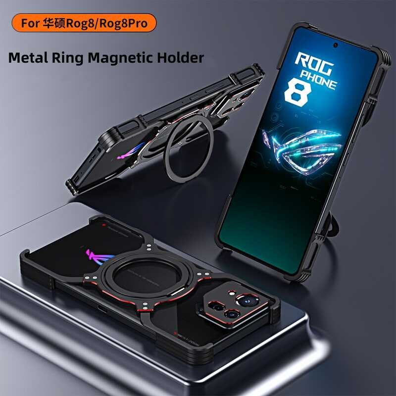Alloy Aluminum Case ROG Phone 8 Pro Cover Ring Magnetic Invisible ...