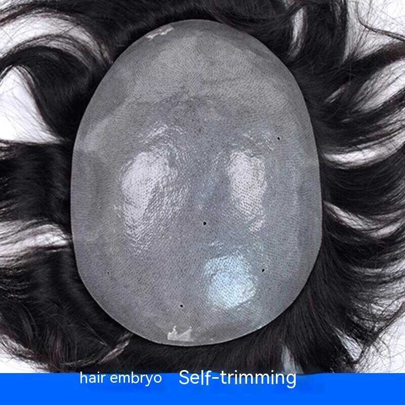 Men's Tse Wig Pu Biological Scalp Real Human Patch Forehead Hair ...
