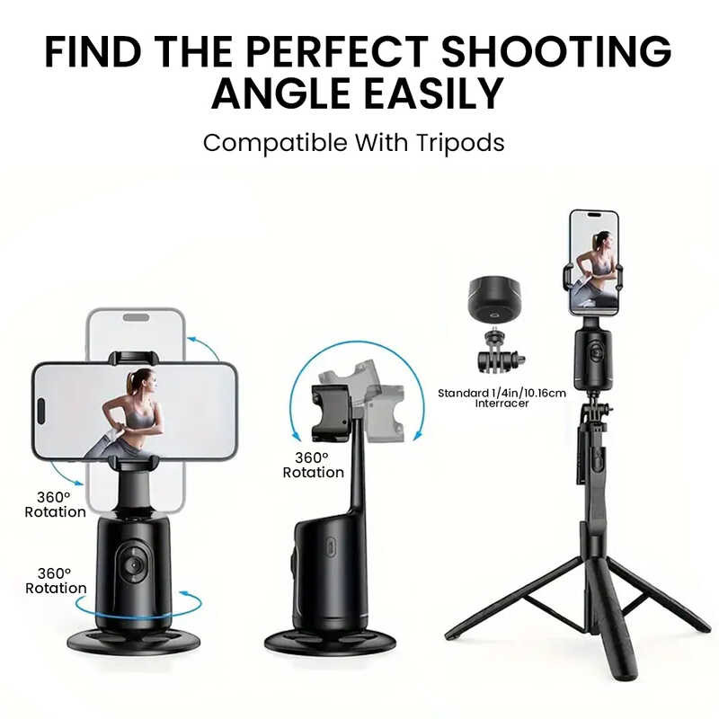 360° Auto Tracking Gimbal Stabilizer Tripod, Smart Face Follow-Up ...