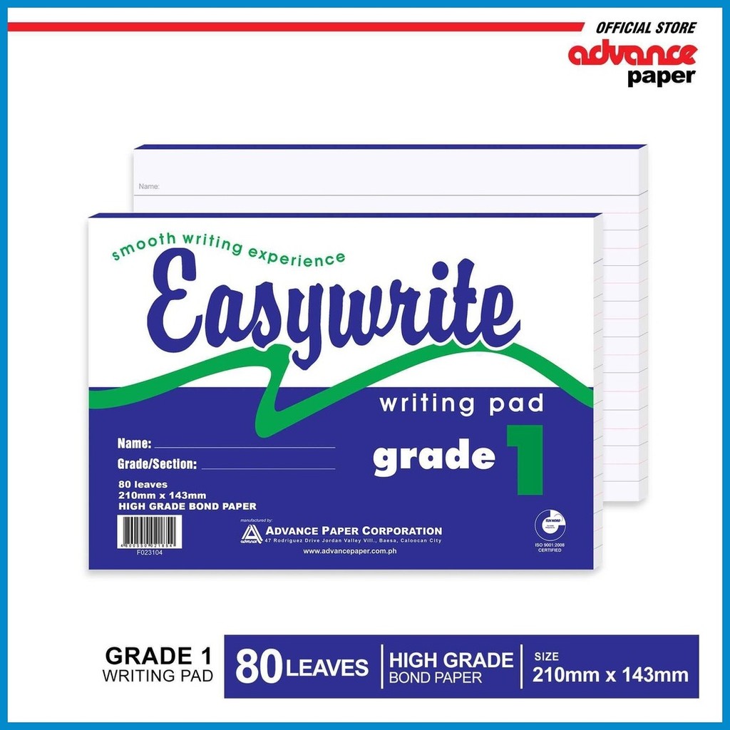 Easywrite Writing Pad -3 Pads | Shopee Philippines