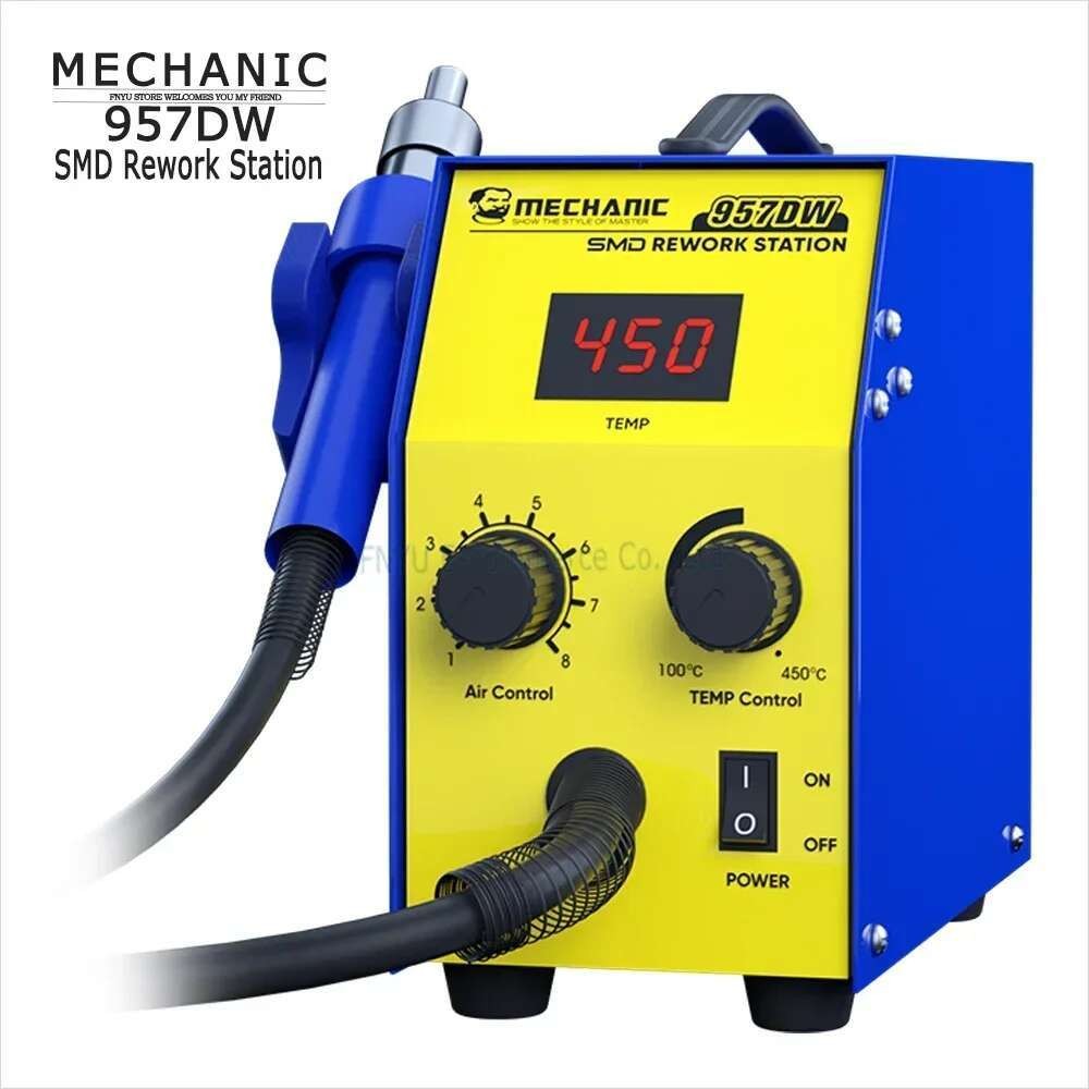 Rework Station MECHANIC 957DW Two-scroll Hot Air Gun for Heating Main Board Tin Solder Repair ...
