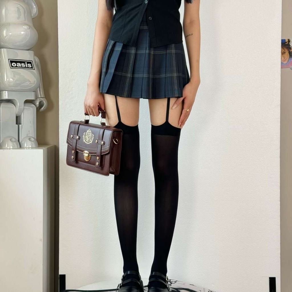Women Suspender Wide-banded Velvet Tights Lolita Thin Thigh High ...